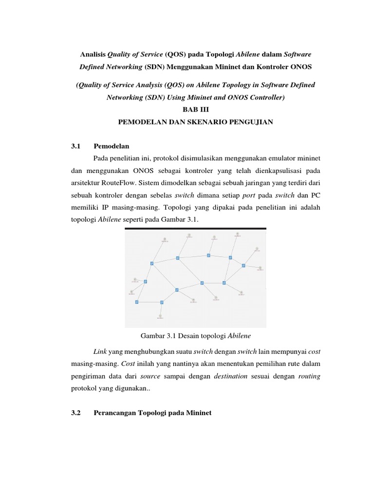 Quality of Service Analysis (QOS) On Abilene Topology in Software ... Quality of Service Analysis (QOS) On Abilene Topology in Software ...