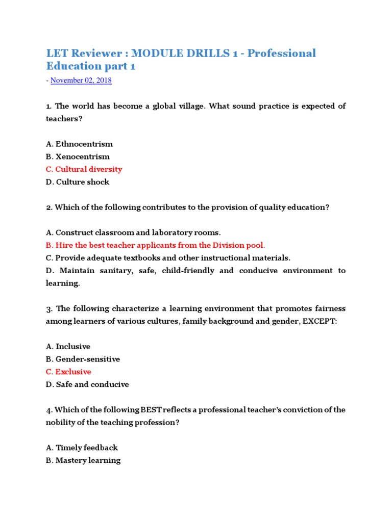 PROF ED LET Reviewer (Updated) | PDF | Educational Assessment | Test ... PROF ED LET Reviewer (Updated) | PDF | Educational Assessment | Test ...