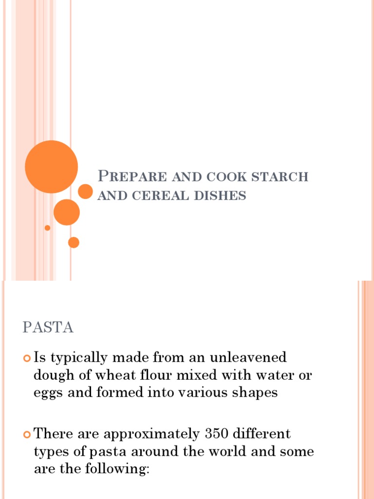 Cooking Starch and Pasta Dishes Guide | PDF | Pasta | Starch