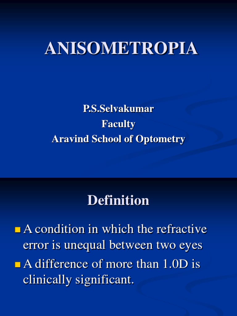 Anisometropia | PDF | Senses | Rtt
