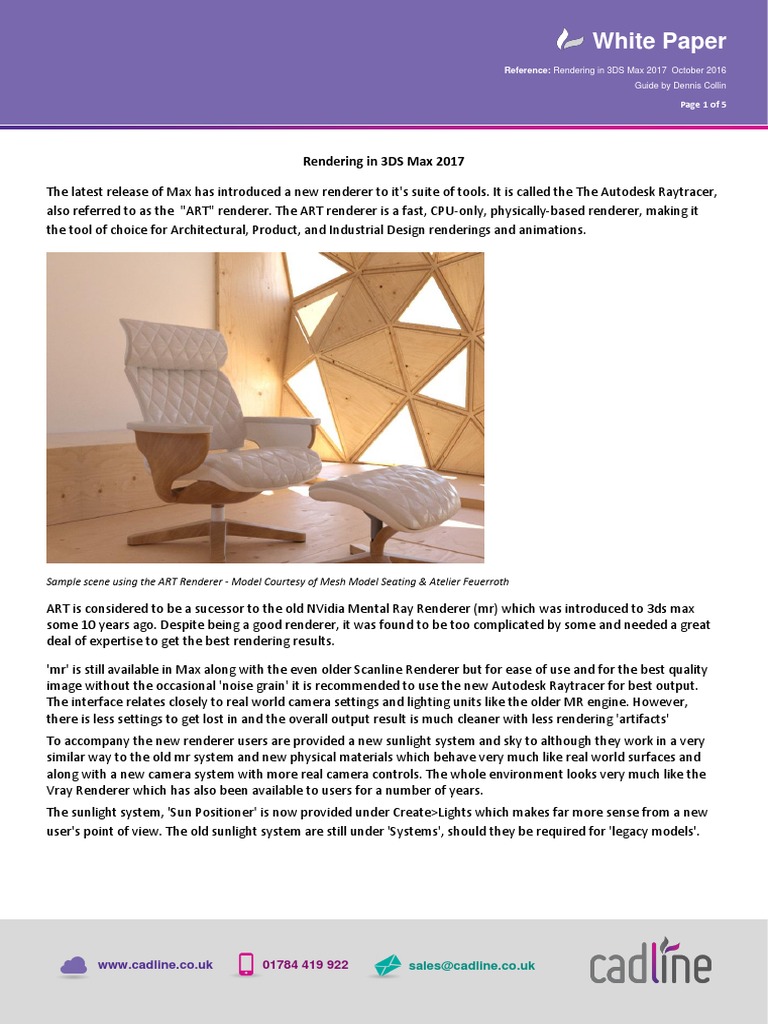 White Paper: Rendering in 3DS Max 2017 | PDF | Rendering (Computer ...