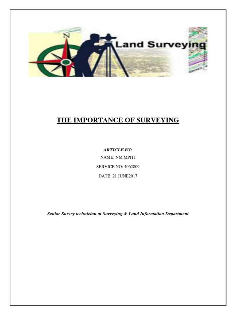 The Importance of Surveying | PDF | Surveying | Topography