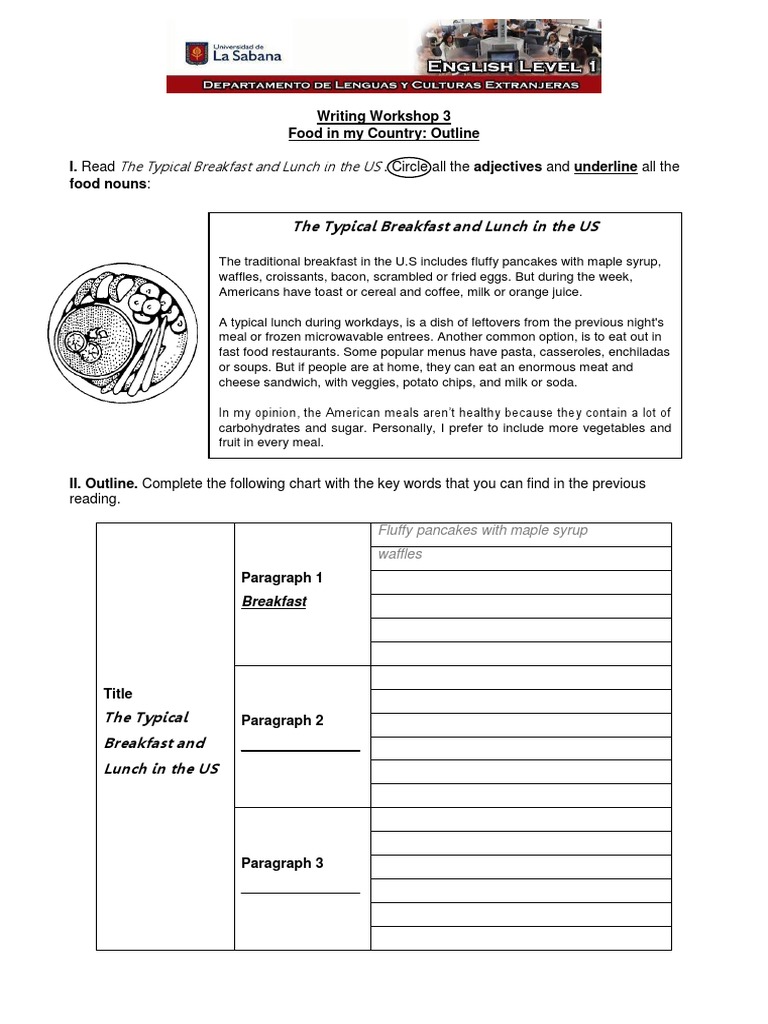 US Breakfast and Lunch Overview | PDF