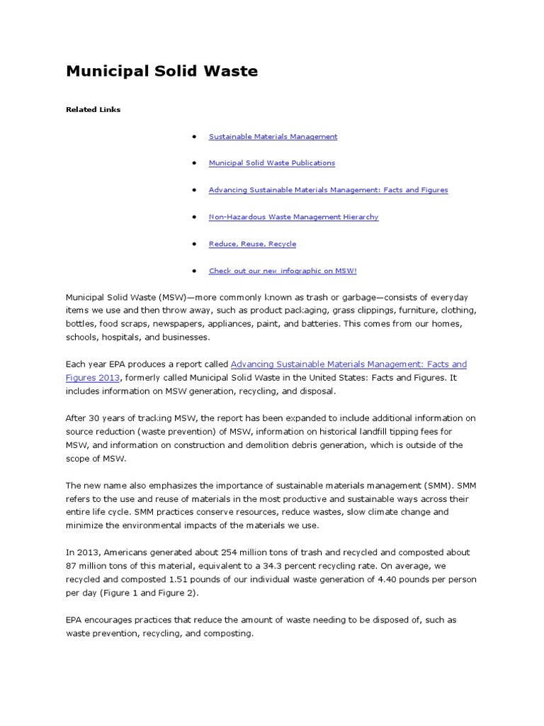 A Comprehensive Overview of Municipal Solid Waste Generation ...