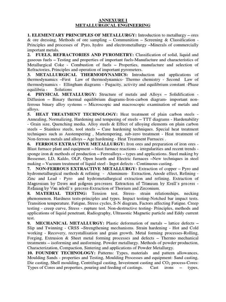 Metallurgical Engineering | PDF | Metallurgy | Steel