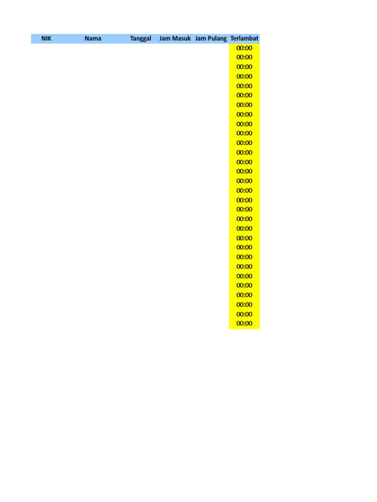 Template Presensi | PDF