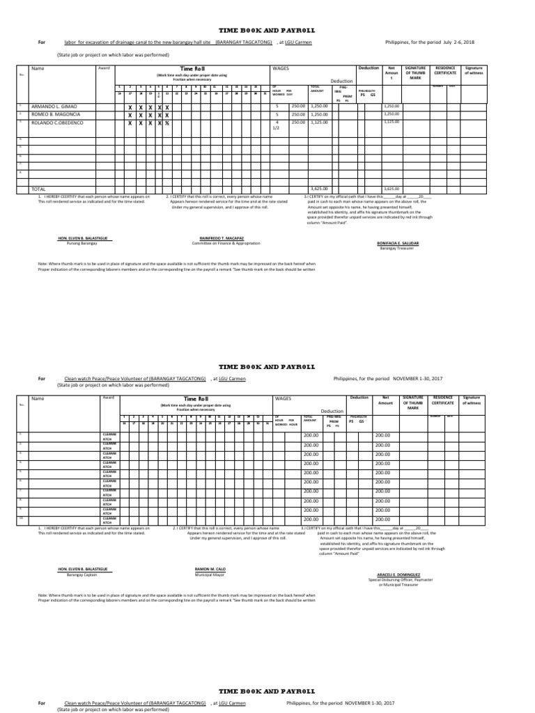 Time Book and Payroll | PDF | Payroll | Factor Income Distribution