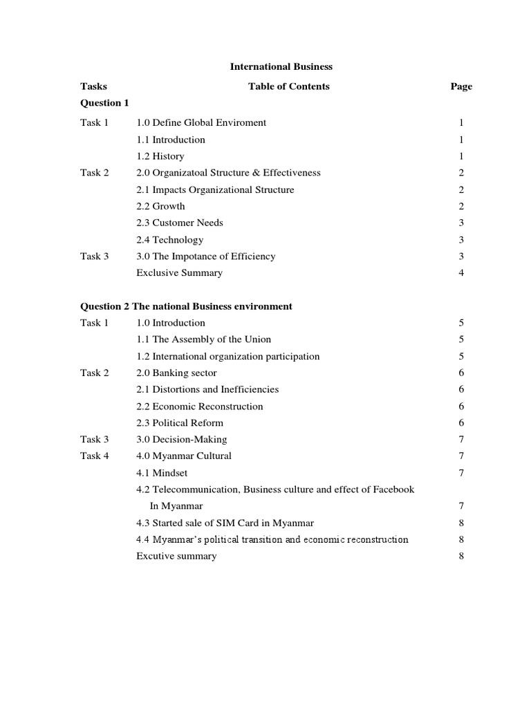 International Business Assignment 1 Content | Download Free PDF ...
