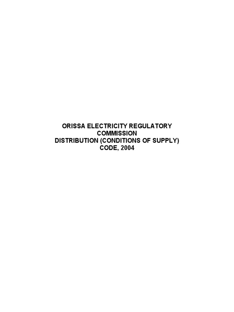 OERC Conditions of Supply Code (May 2004) | PDF | Voltage | Electric ...