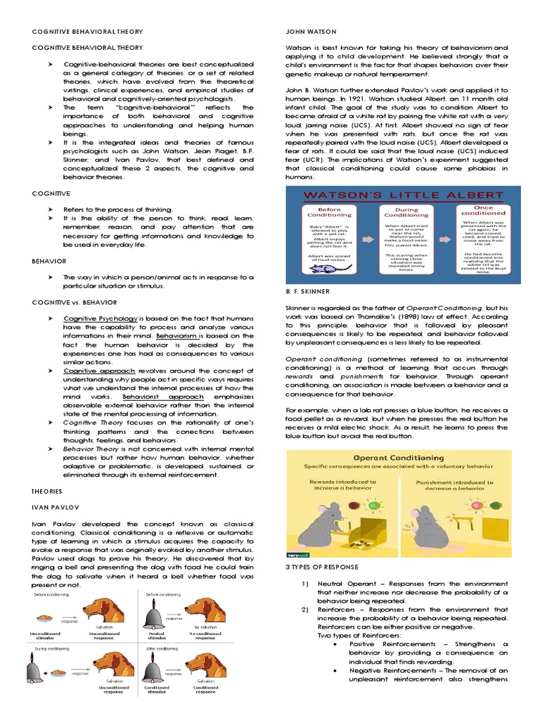 Cognitive Behavior Theory Hbse 2 | PDF | Cognitive Behavioral Therapy | Thought