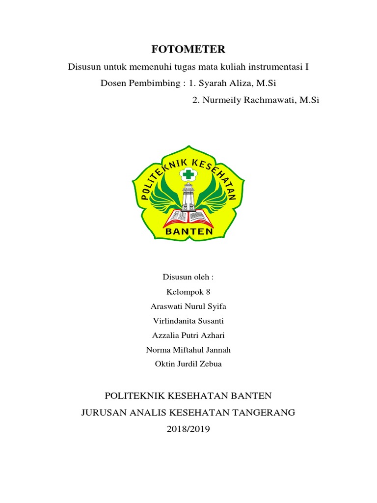 FOTOMETER: PRINSIP DAN FUNGSI ALAT UKUR INTENSITAS CAHAYA | PDF