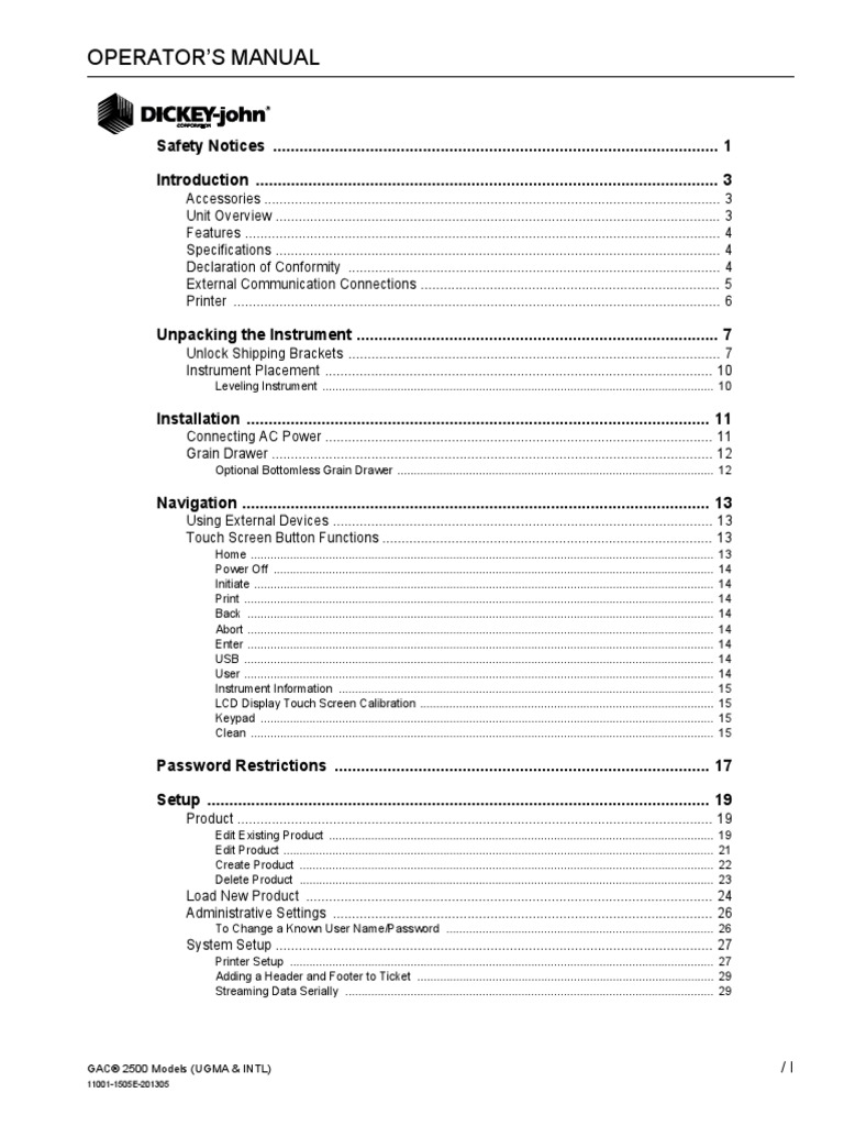 Operator'S Manual: GAC® 2500 Models (UGMA & INTL) | PDF | Computer Keyboard | Touchscreen