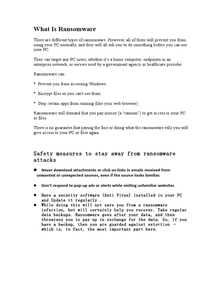 What Is Ransomeware | PDF | Career & Growth | Computers