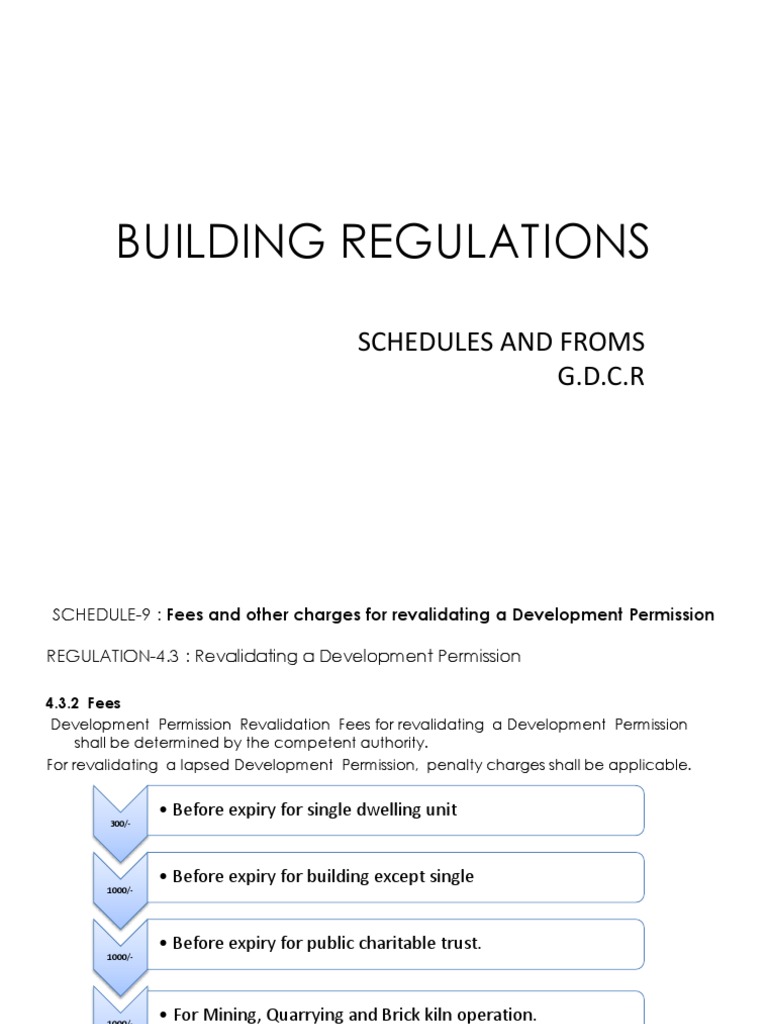 Building Regulations: Schedules and Froms G.D.C.R | PDF