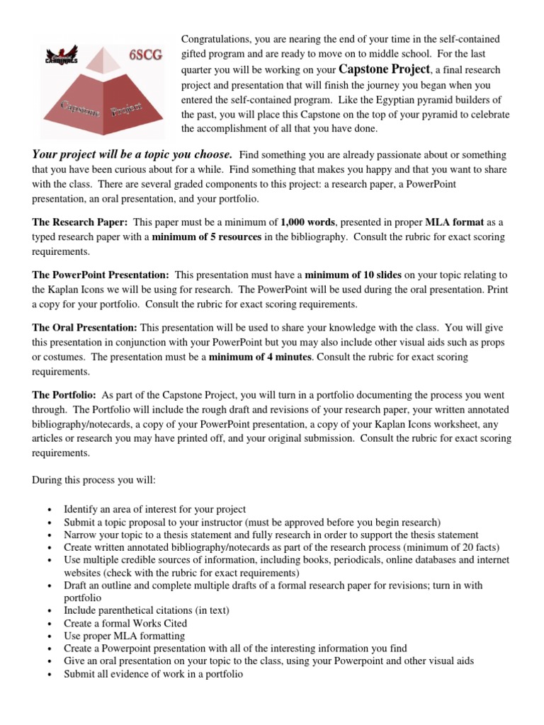 2016 Capstone Project Instructions | PDF | Microsoft Power Point ...