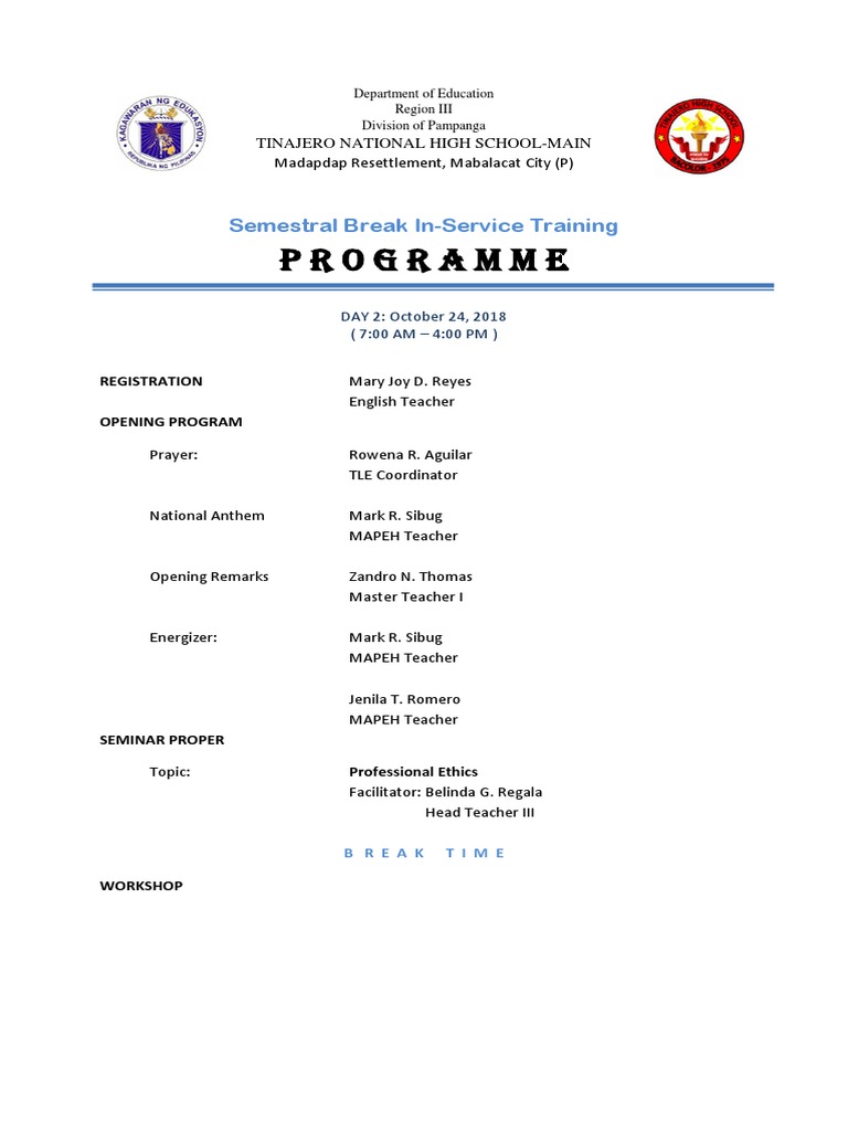 Inset Programme Day 2 | PDF