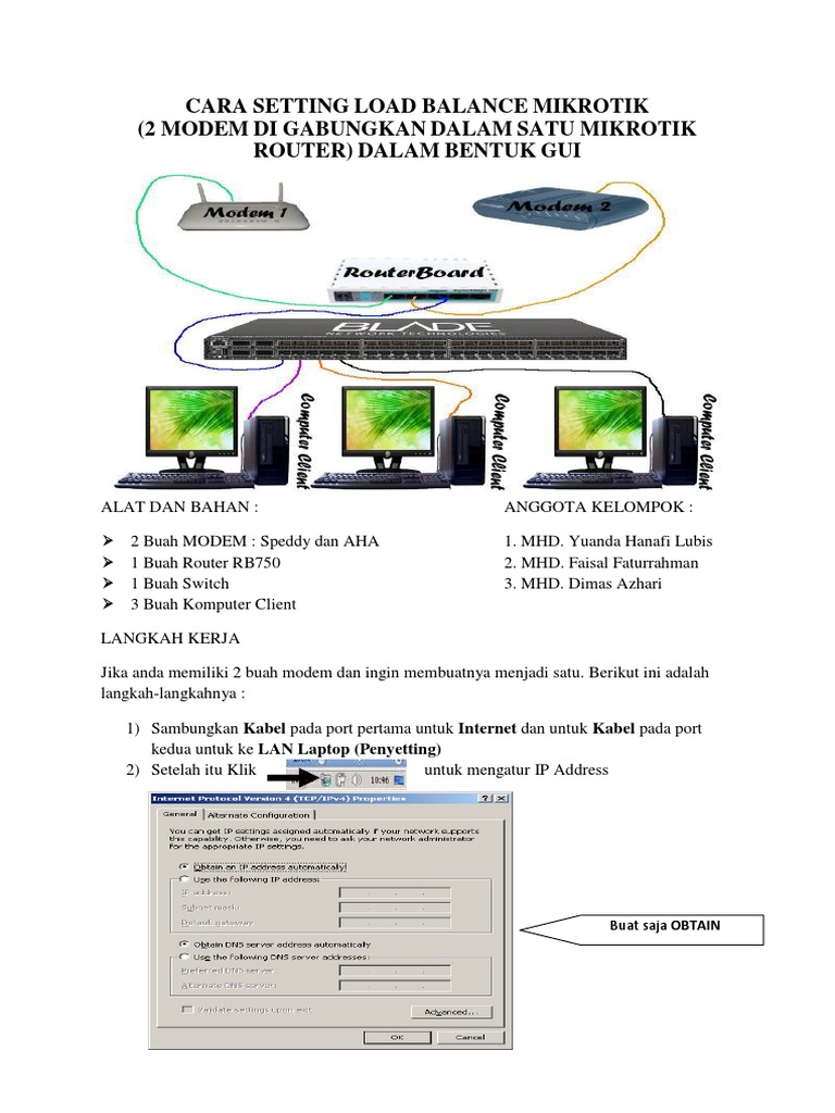 Cara Setting Load Balance Mikrotik Gui | PDF