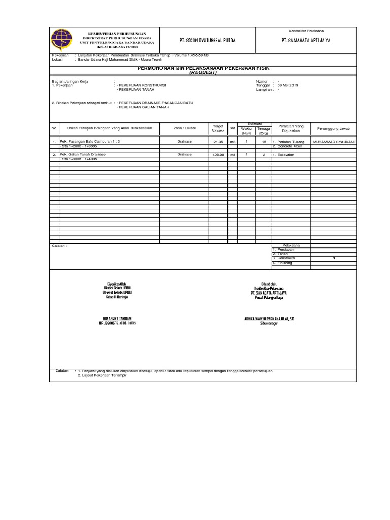 Contoh Request Pek | PDF