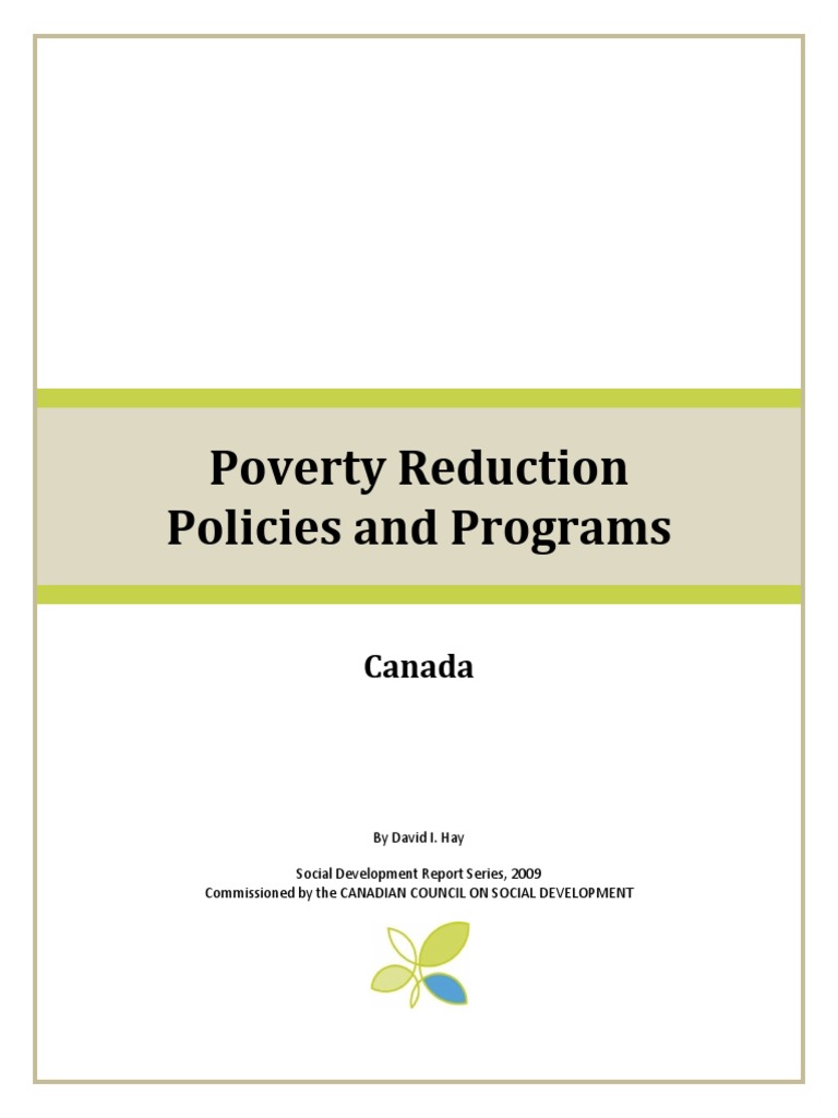 Poverty Reduction Policies and Programs: Canada | PDF | Welfare ...