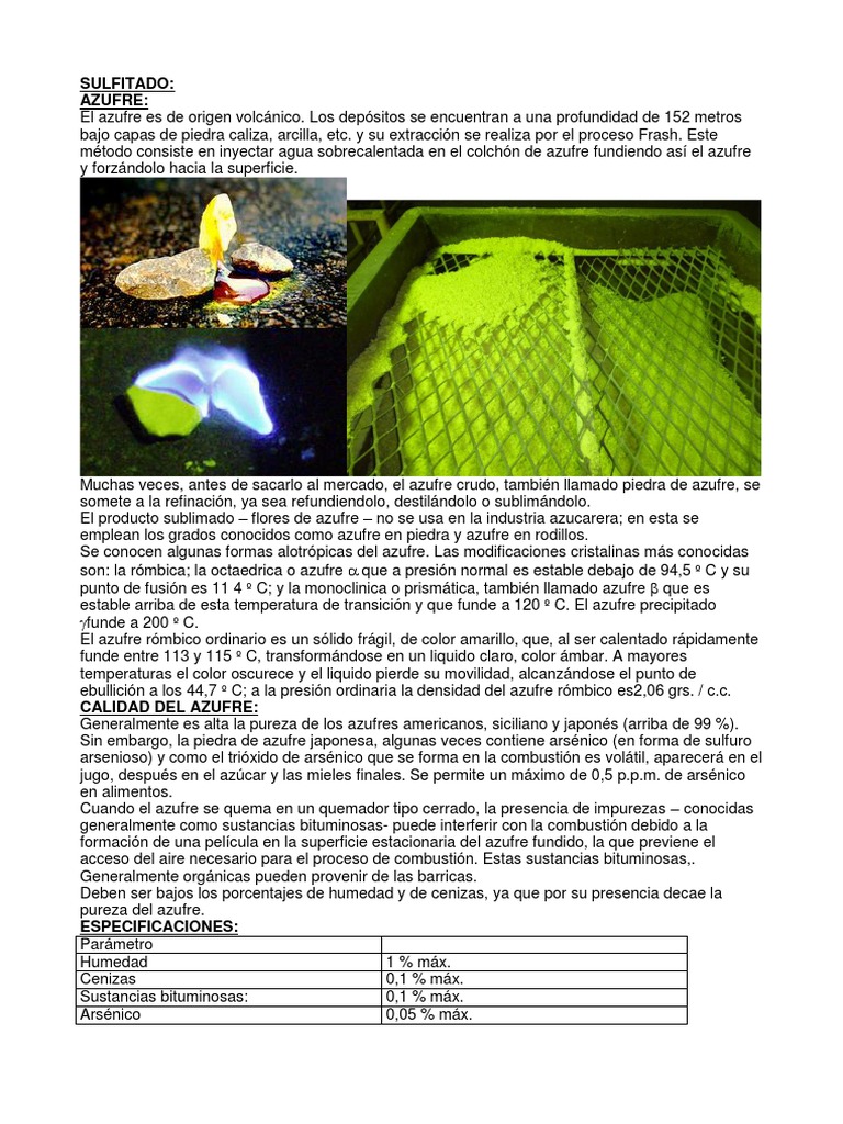 Sulfitado | PDF | Dióxido de azufre | Combustión