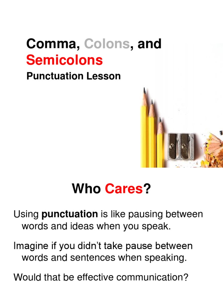 Comma,, And: Semicolons | PDF | English Grammar | Orthography