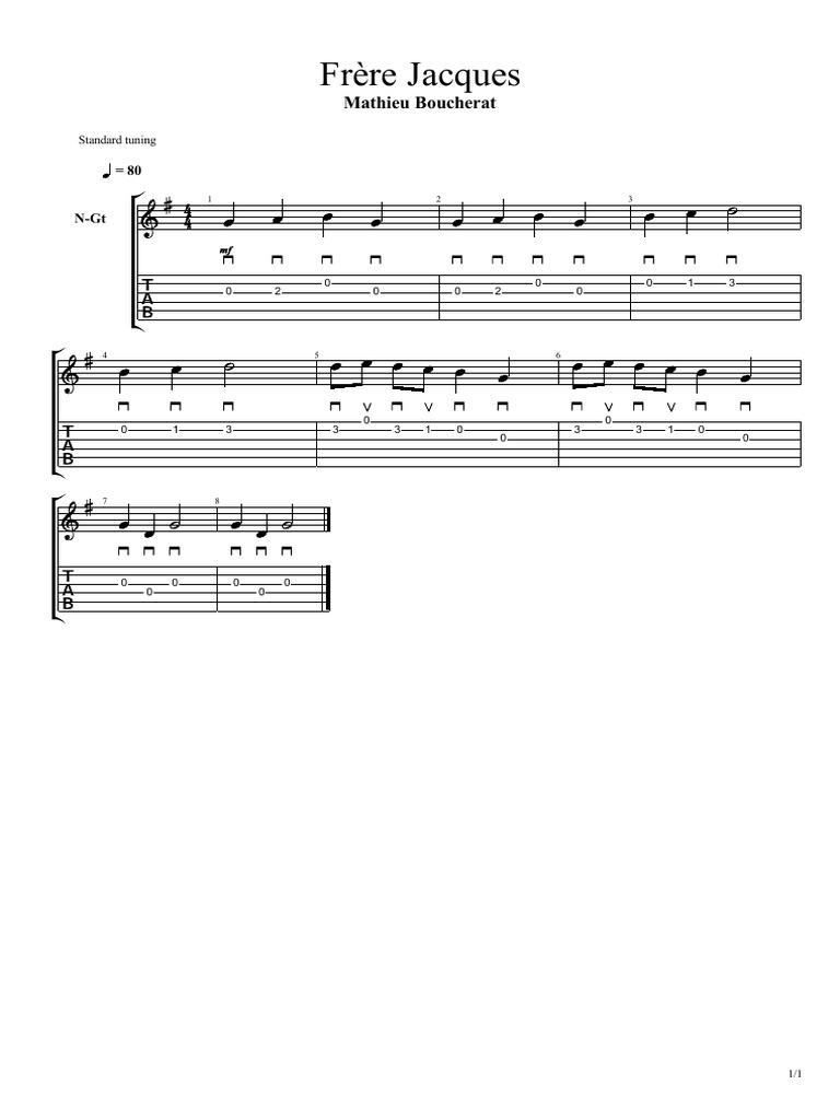 Frere Jacques Tab | PDF