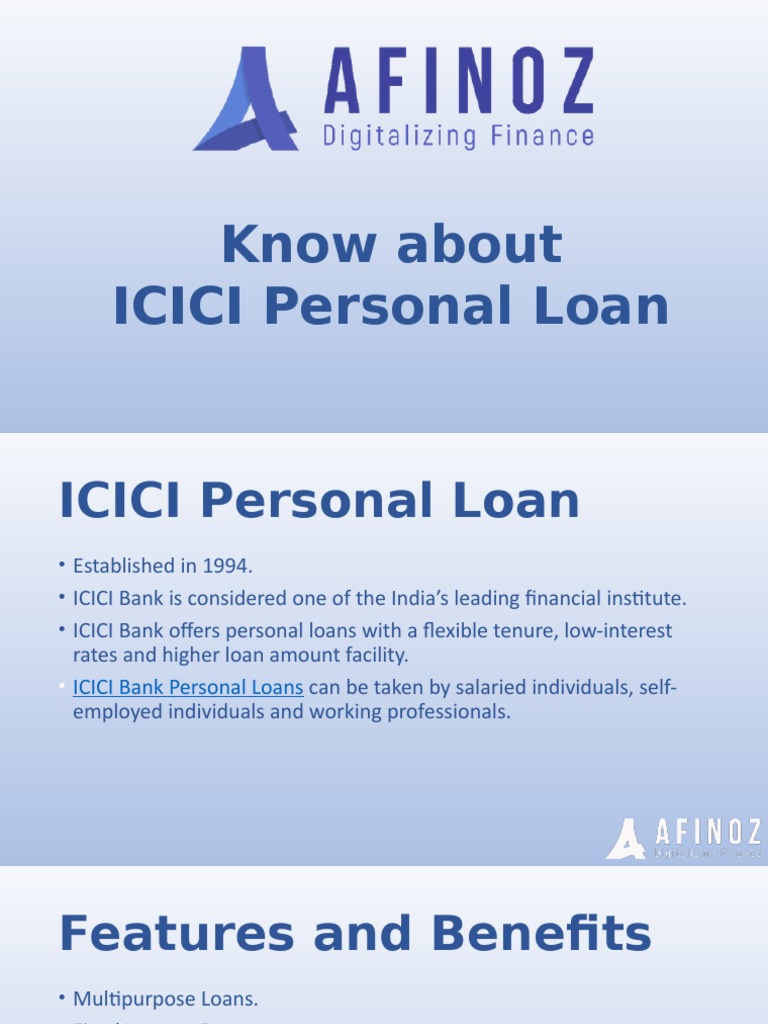 ICICI Personal Loan Eligibility and Details | PDF | Credit Score | Loans