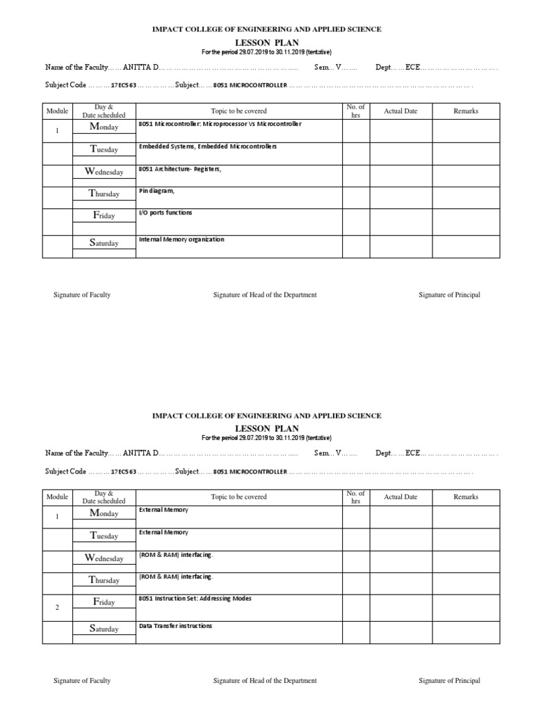 Lesson Plan Microcontroller | PDF | Microcontroller | Electronics