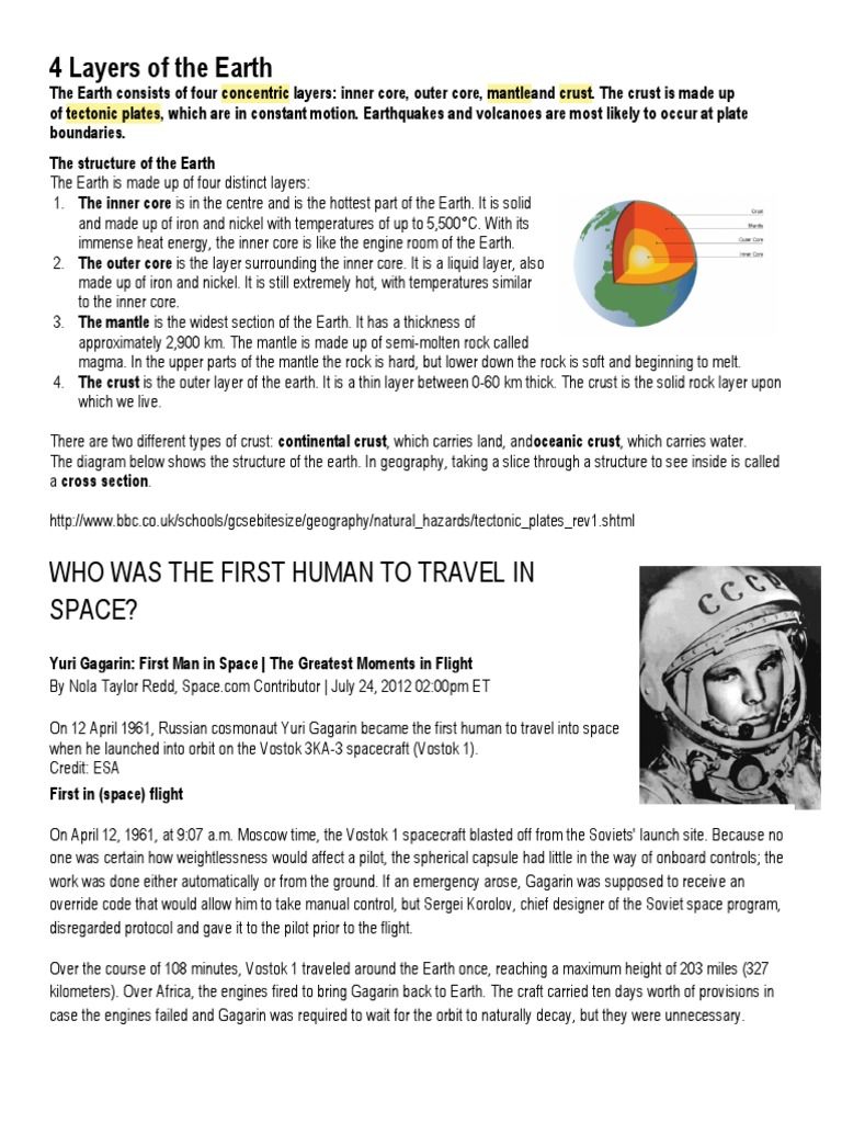 4 Layers of The Earth | PDF | Crust (Geology) | Mantle (Geology)