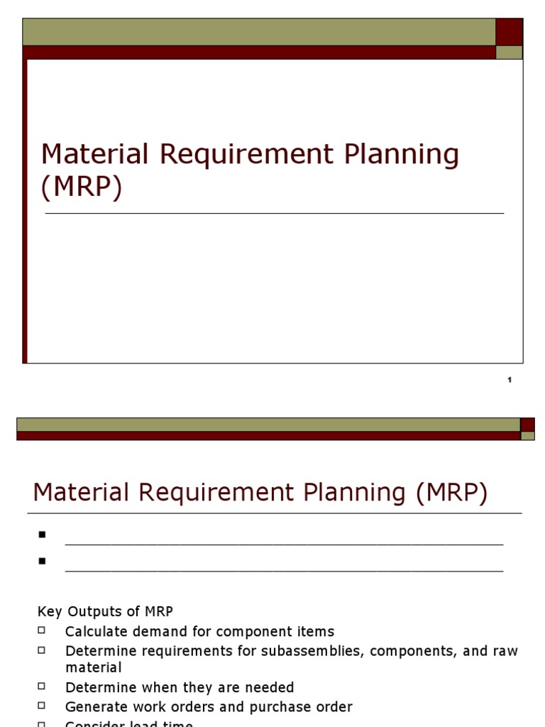Material Requirement Planning | PDF | Enterprise Resource Planning ...