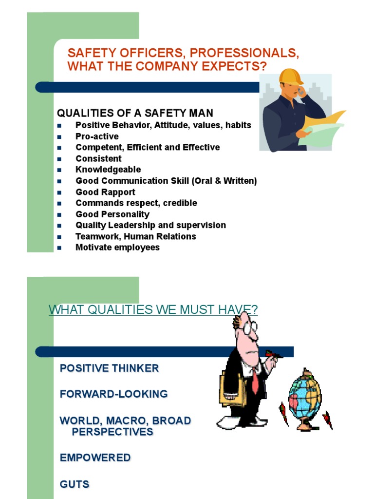 Duties & Qualities of Safety Officers | PDF | Safety | Personal ...