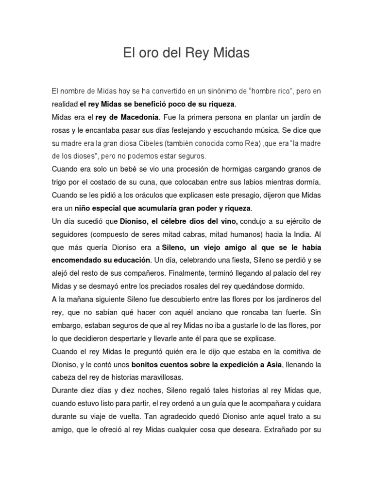 Mito 4 El Oro Del Rey Midas | PDF | Dioniso