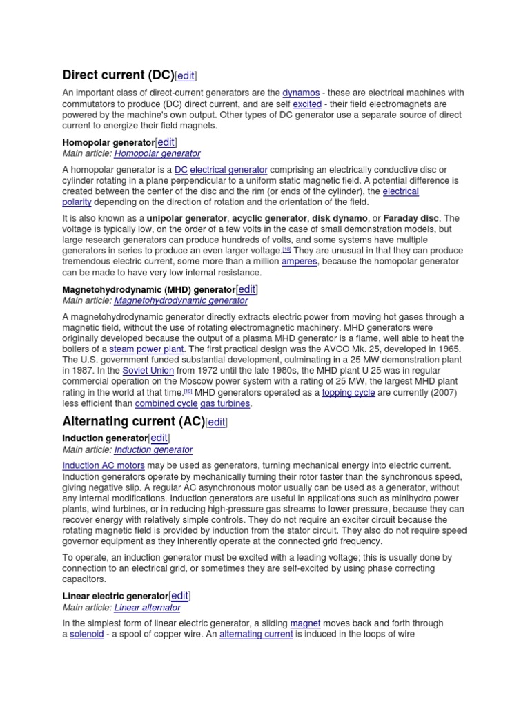 Types of DC Generator | PDF | Electric Generator | Components