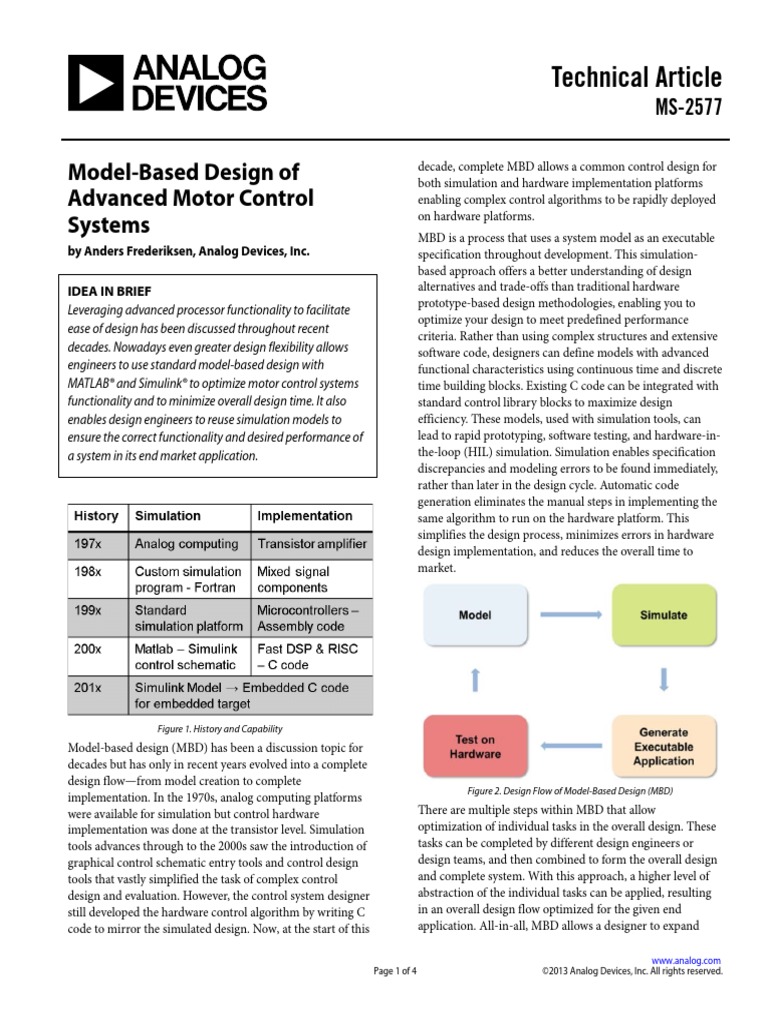 Technical Article: Model-Based Design of Advanced Motor Control Systems ...