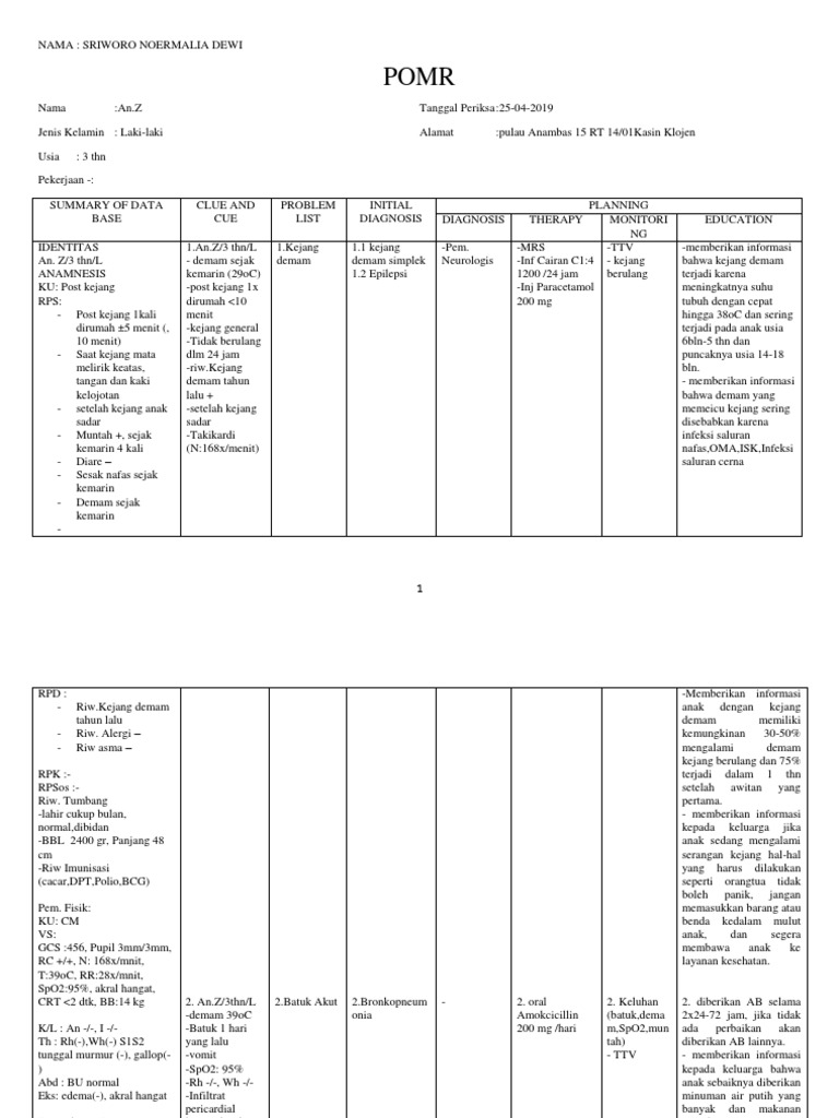 POMR Kejang Demam | PDF