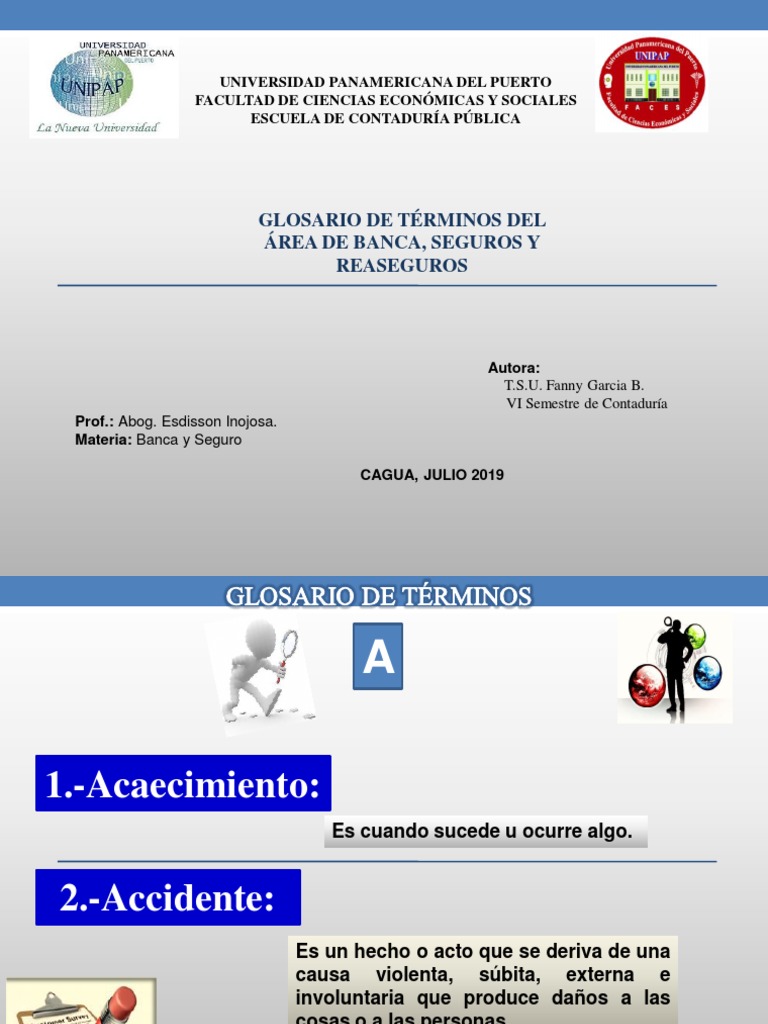 Glosario de Terminos de Banca Seguros y Reaseguros (Elaborado Por Fanny Garcia) | PDF | Póliza ...