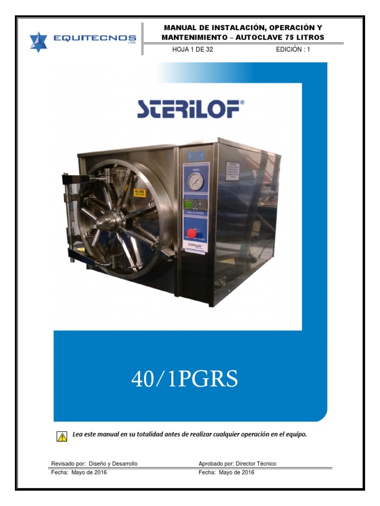 Manual de Usuario Autoclave Sterilof | PDF | Esterilización ... Manual de Usuario Autoclave Sterilof | PDF | Esterilización ...