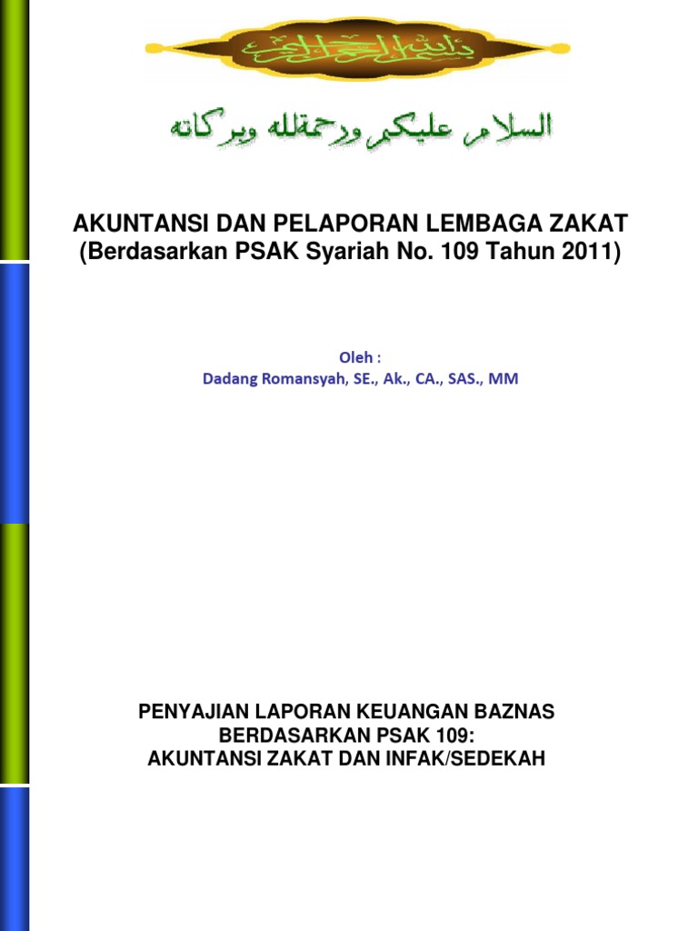 Bahan Presentasi Penyusunan Laporan Keuangan LAZ - Dadang Romansyah | PDF