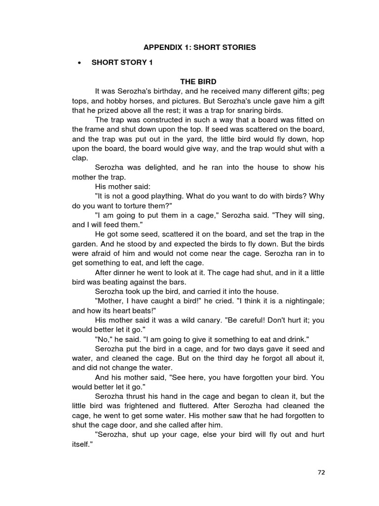 AP 1 Short Stories - 1,2,3 | PDF