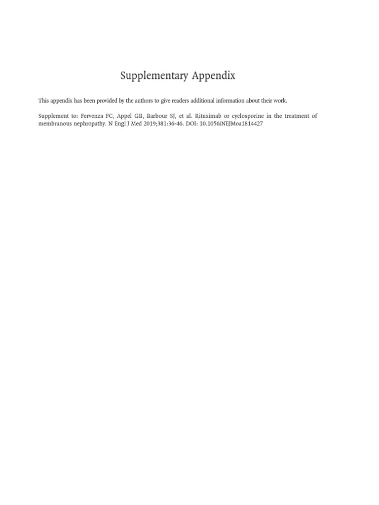 Apoendix | PDF | Renal Function | Data Analysis