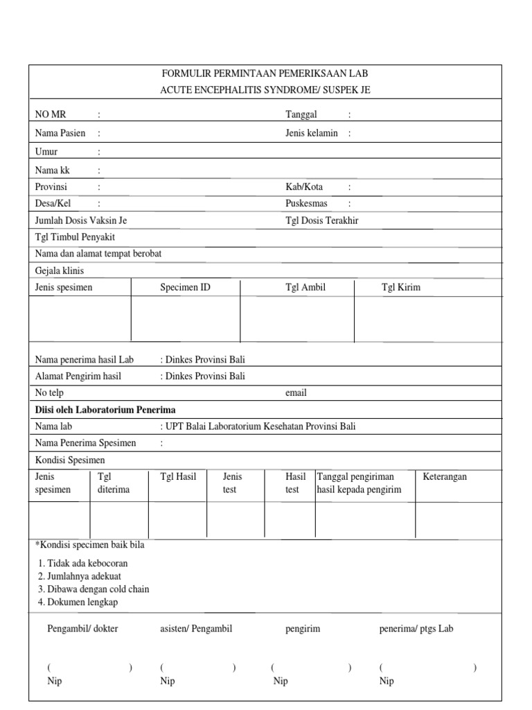 Form Pengiriman Sampel | PDF