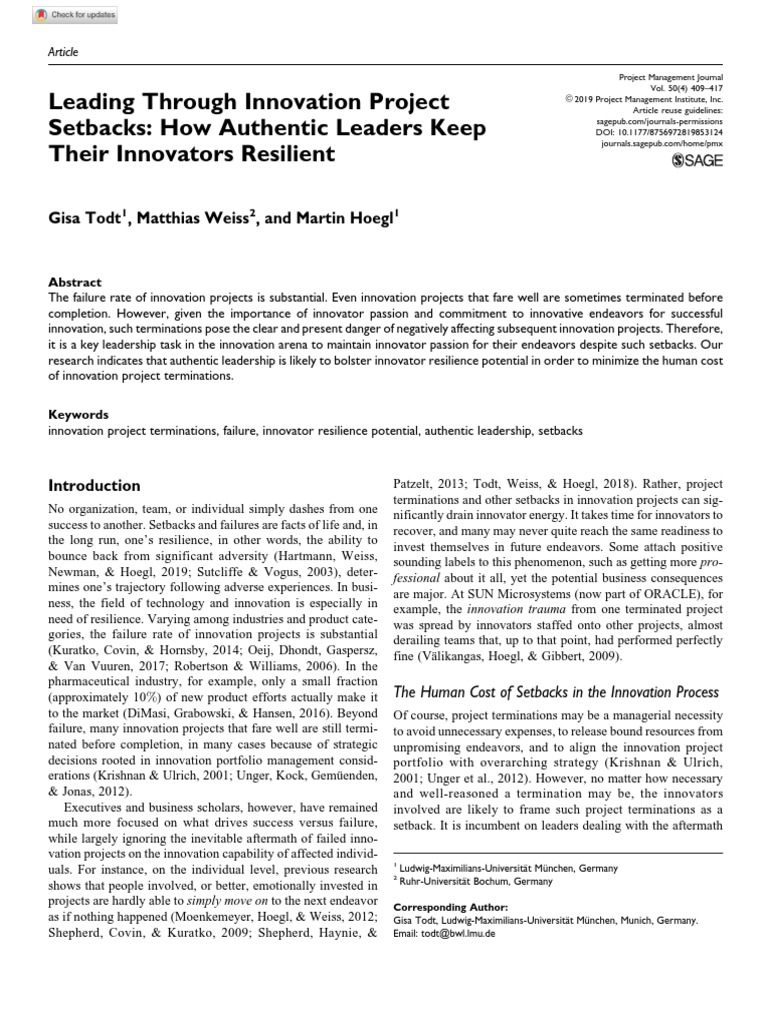 Leading Through Innovation Project | Download Free PDF | Psychological ...