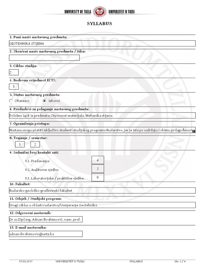 Geotehnika Stijena | PDF