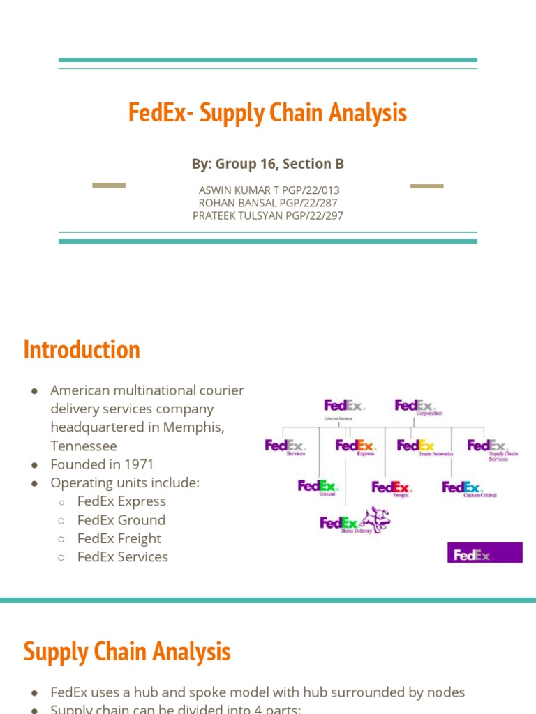 FedEx - Supply Chain Analysis | PDF | United Parcel Service | Fed Ex