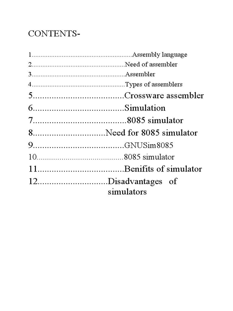 8085 Assembly & Simulation Guide | PDF | Assembly Language | Central ...