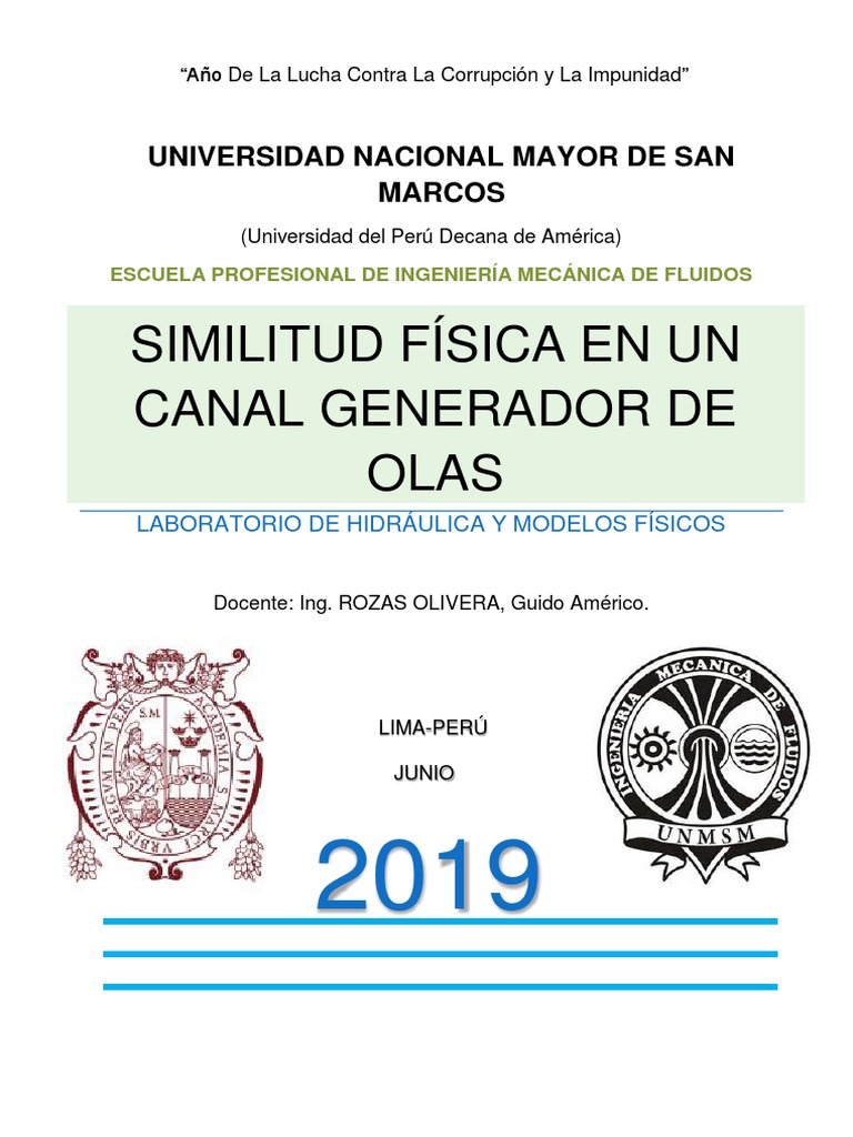 Informe de Similitud Física - Generador de Olas | PDF | Fenomeno fisico ...