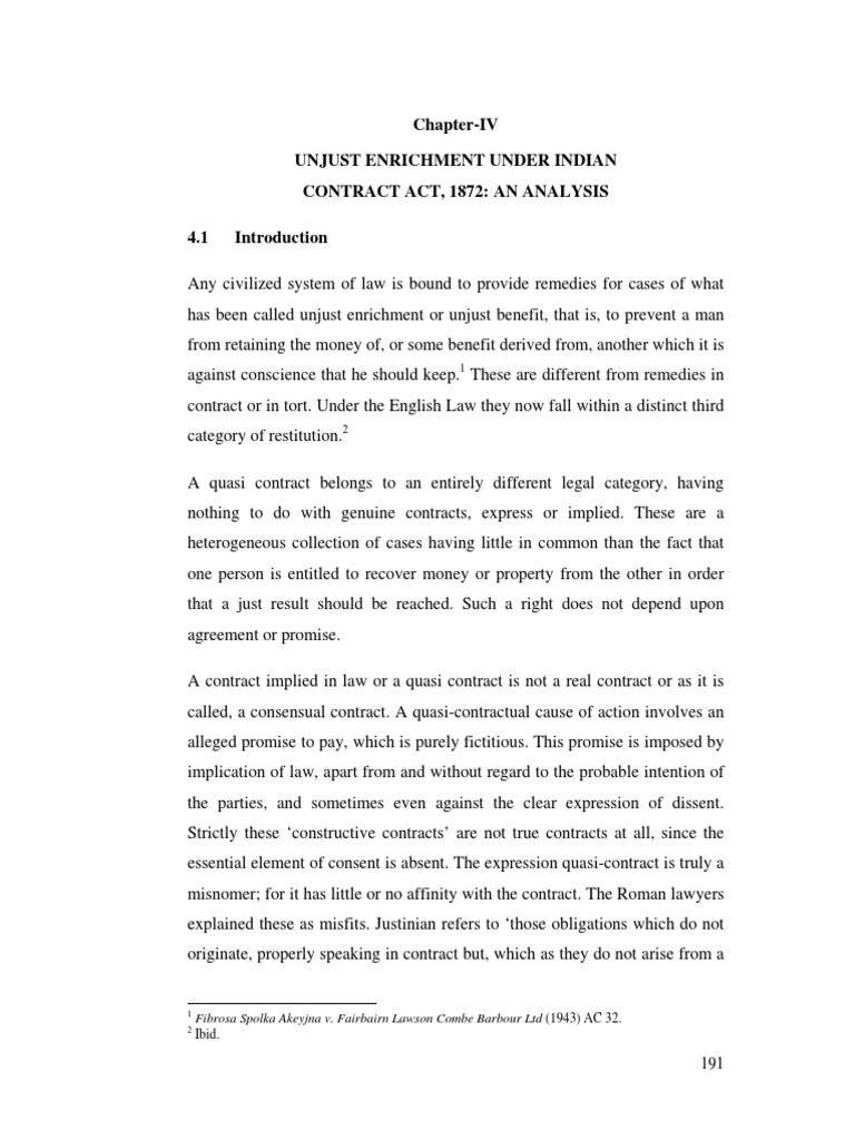 13 Chapter4 | PDF | Breach Of Contract | Restitution