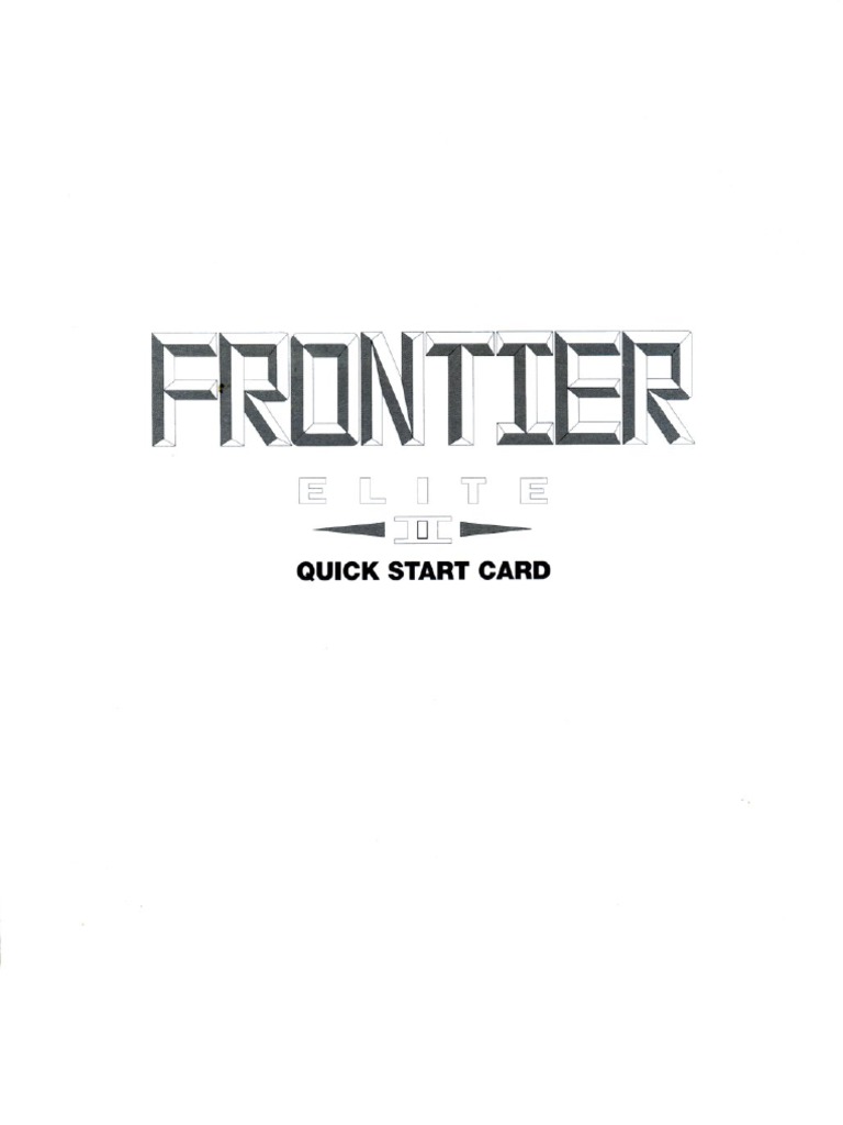 Frontier Elite II - Quick Start Card | PDF