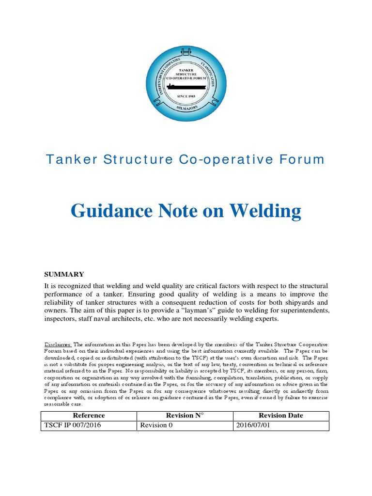 Guidance Note On Welding | PDF | Welding | Construction