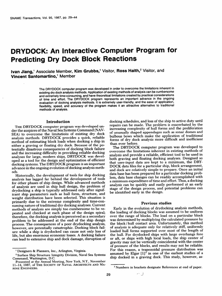 DRYDOCK: Advanced Dry Dock Analysis Software | PDF | Beam (Structure ...